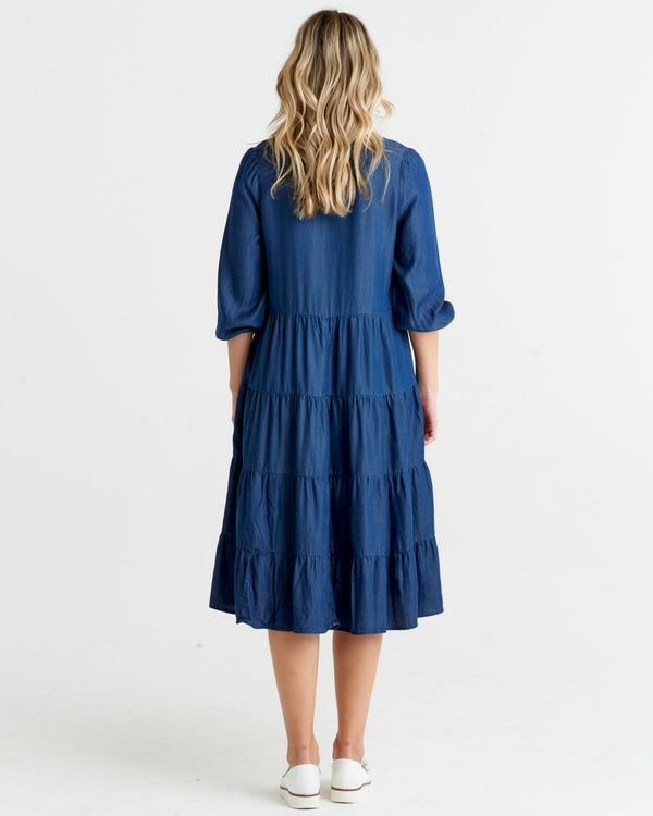 BETTY BASICS JANIE DRESS- BLUE HAZE LYOCELL was $109.99 .... now - La ...