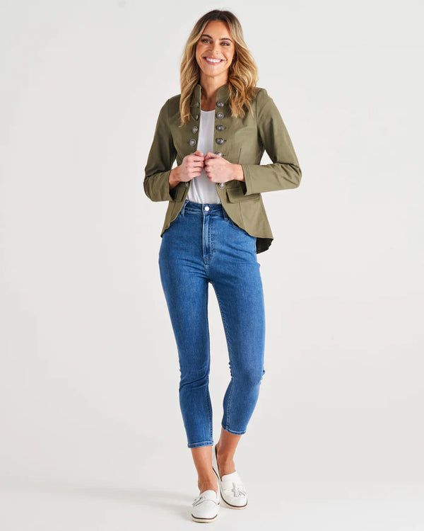 BETTY BASICS STACEY MILITARY JACKET - - La Diva Waihi