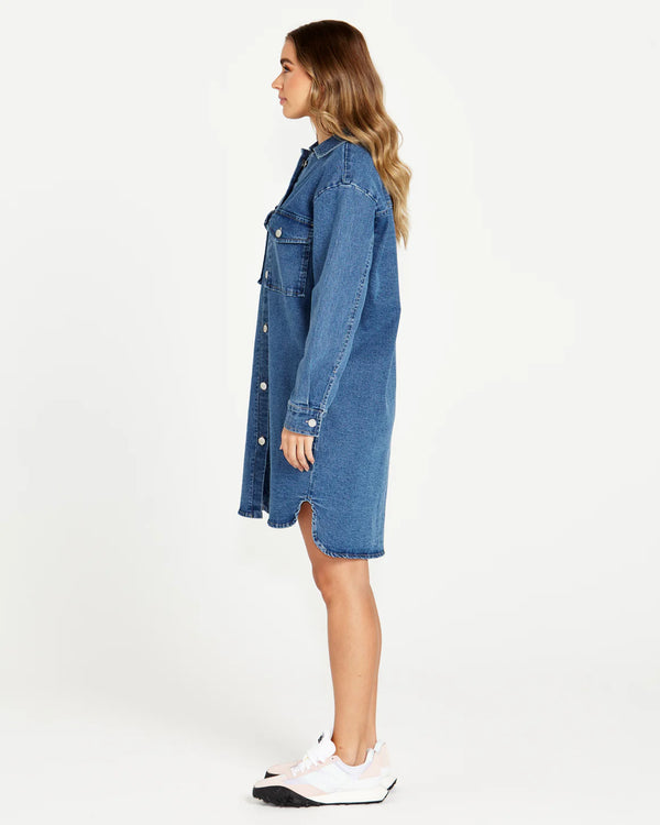SASS NYA LONG DENIM SHACKET was $124.99