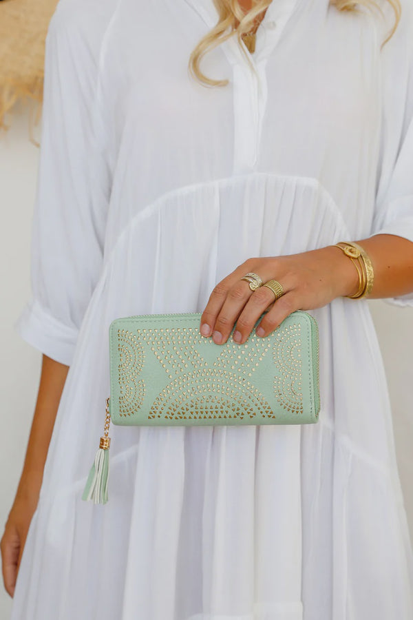 LASER CUT WALLET - MINT - La Diva Waihi